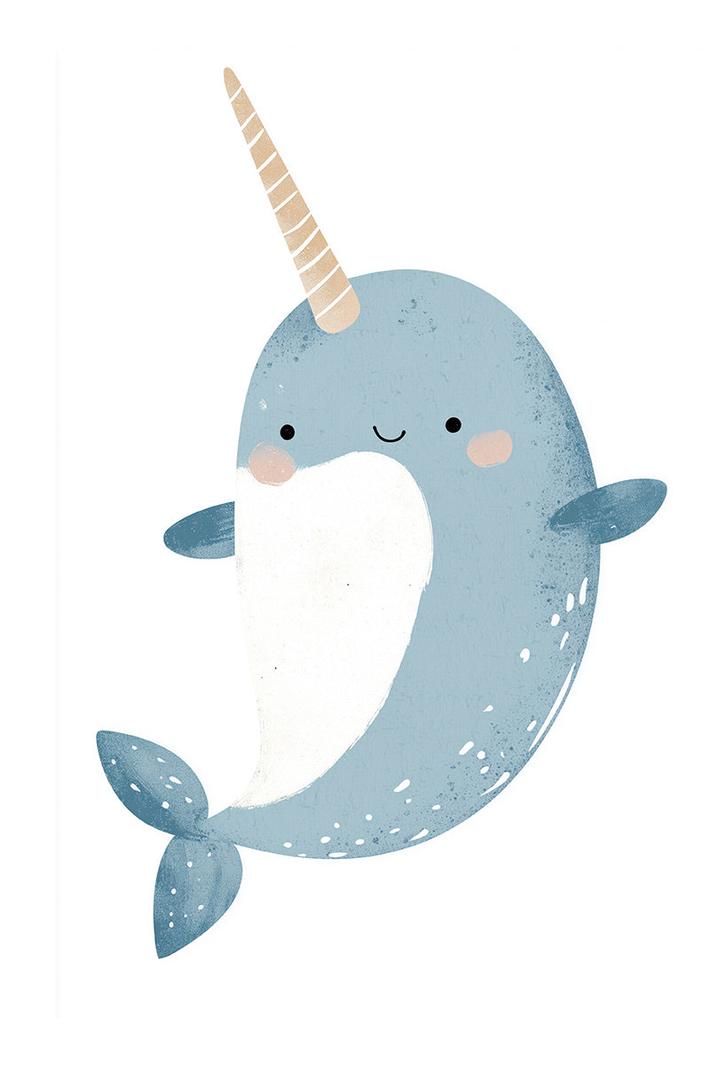 Cute Narwhal Wall Art Print | Wall Art For Children's Rooms | Wall Art ...