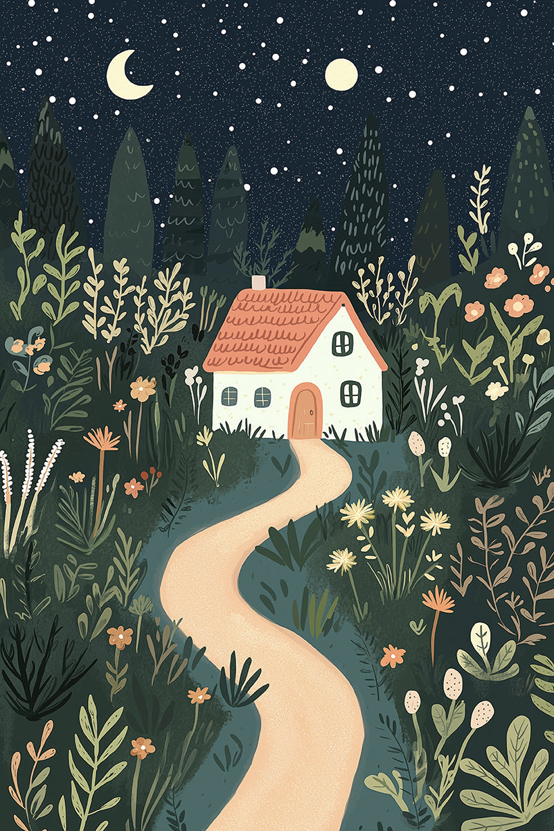 House at Night 2 Canvas Print – Ma Petite