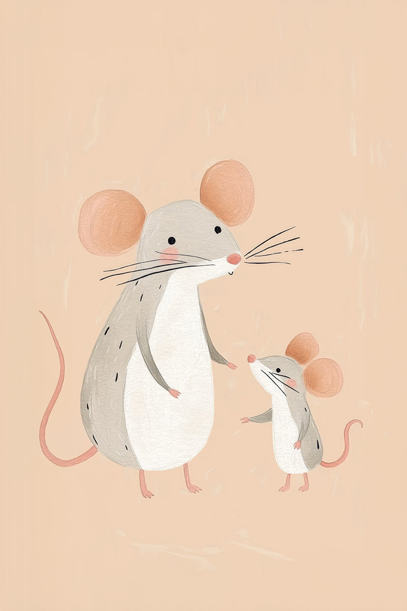 Mouse and Baby Wall Art Print | Wall Art For Children's Rooms | Wall ...