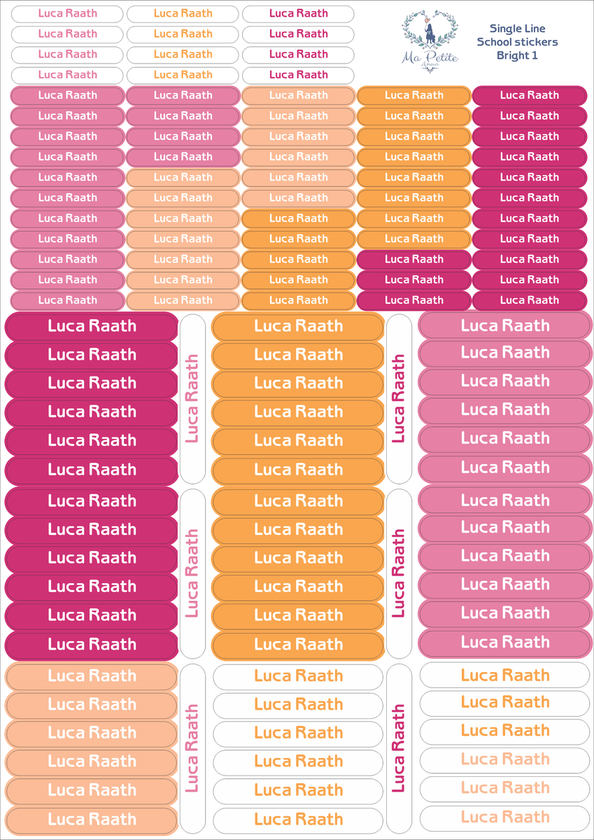 Strip School labels (Bright Tones 1 ) – Ma Petite
