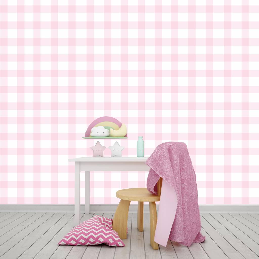 Pink Gingham Wallpaper - Ma Petite