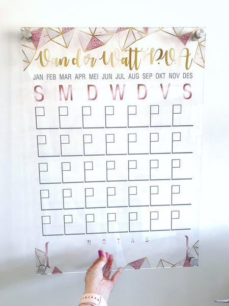 Acrylic Monthly Calendar - Geometric Shapes - Ma Petite