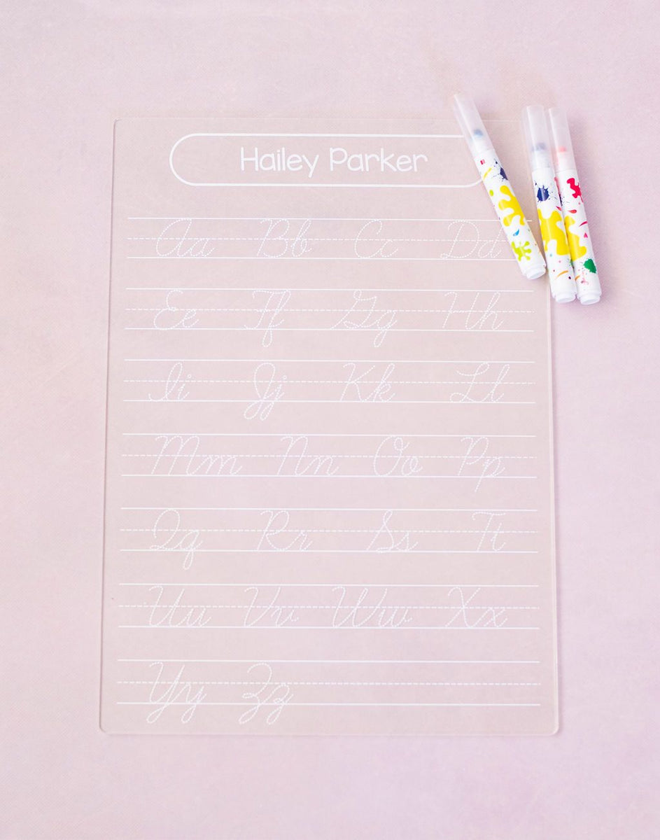 Cursive Alphabet - Write & Learn Acrylic Board – Ma Petite