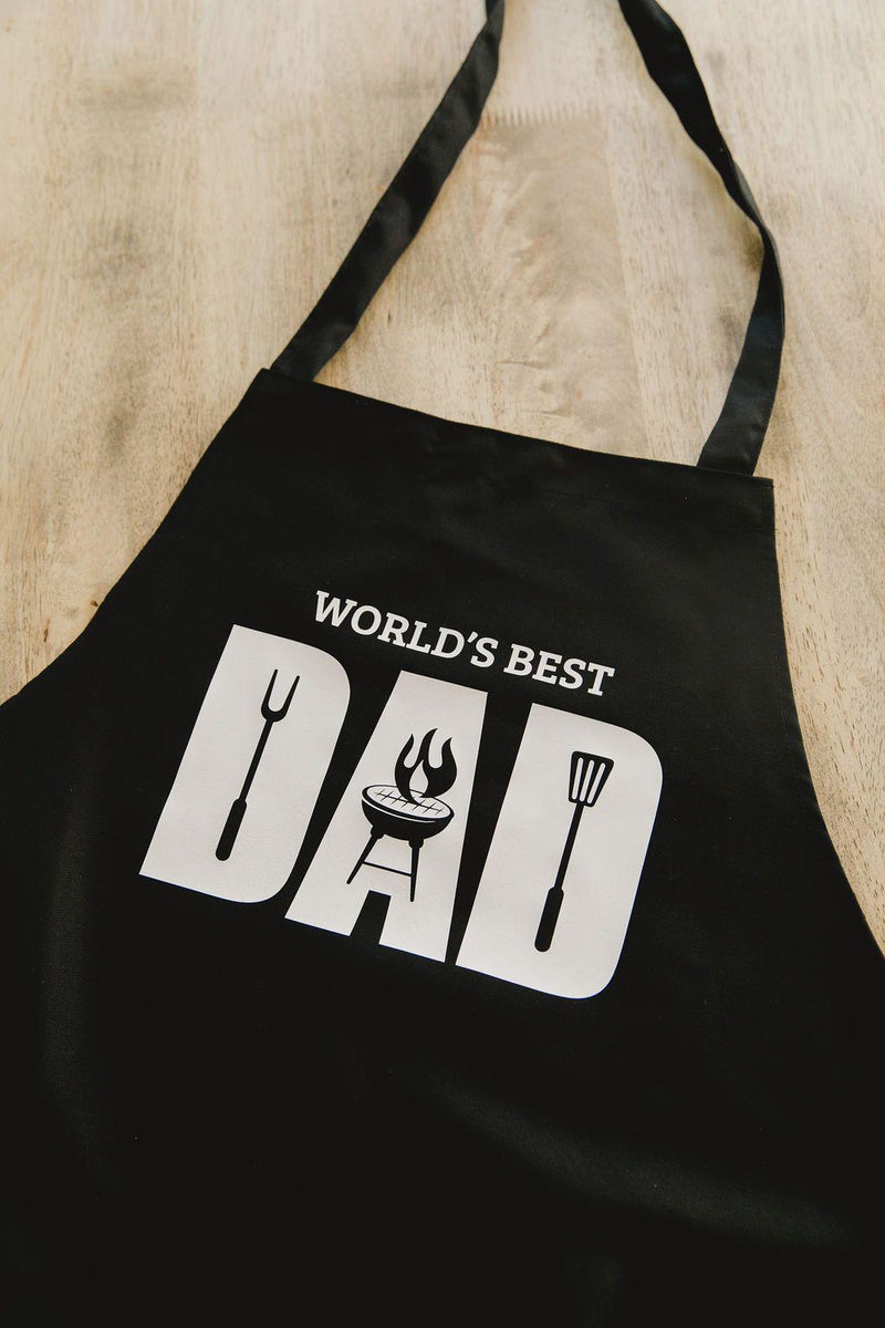 "World's Best Dad" Adult Apron | Custom Made Aprons | Aprons For Sale ...